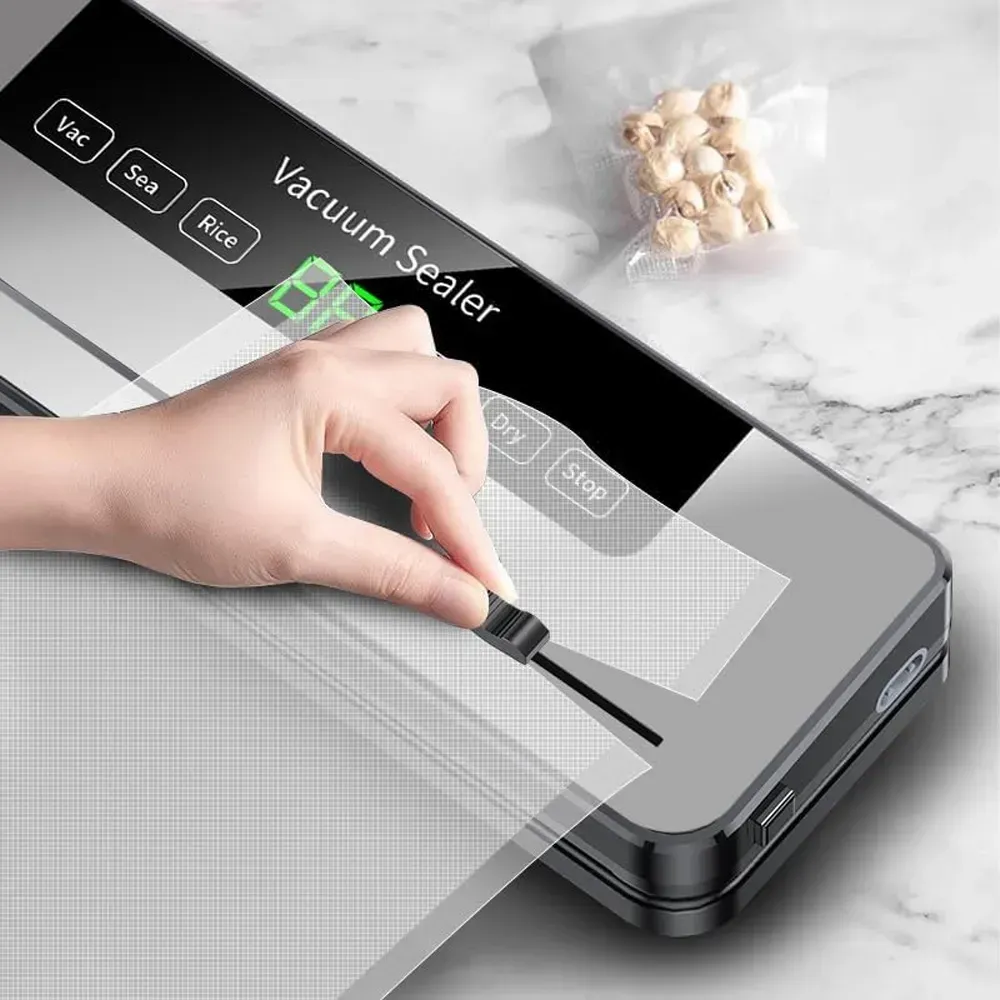 Вакуумний пакувальник для продуктів з LED-дисплеєм та різаком, FKJ-5100 ...
