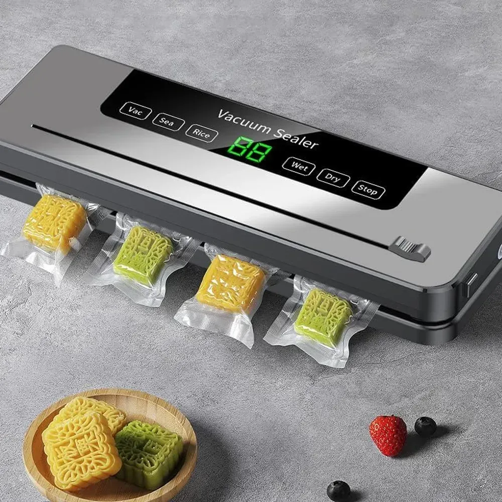 Вакуумний пакувальник для продуктів з LED-дисплеєм та різаком, FKJ-5100 ...