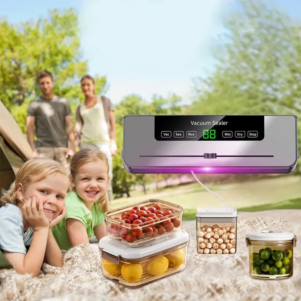 Вакуумний пакувальник для продуктів з LED-дисплеєм та різаком, FKJ-5100 ...